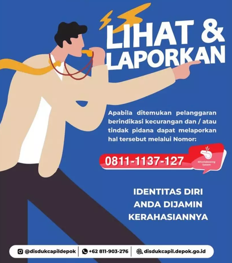 Layanan Pengaduan Suap dan Gratifikasi Disdukcapil Depok | AtmaGo