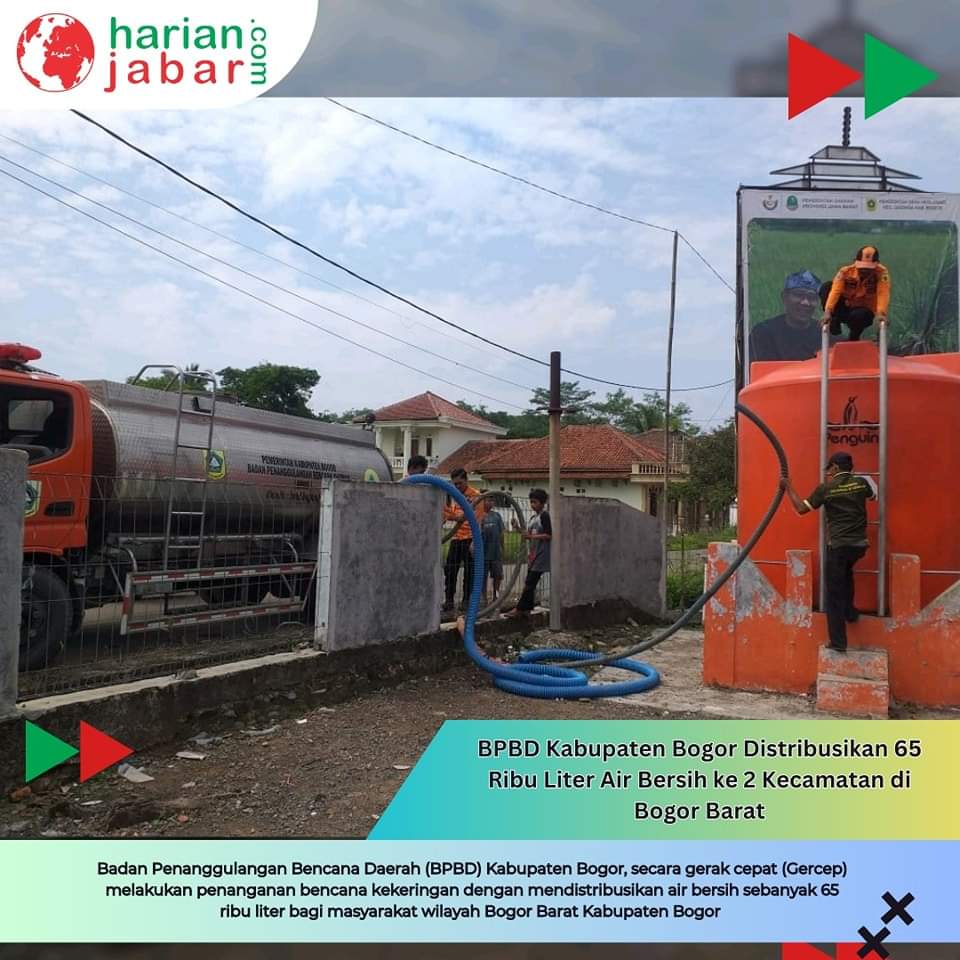 BPBD Kabupaten Bogor Distribusikan 65 Ribu Liter Air Bersih Ke 2 Kecamatan Di Bogor Barat | AtmaGo
