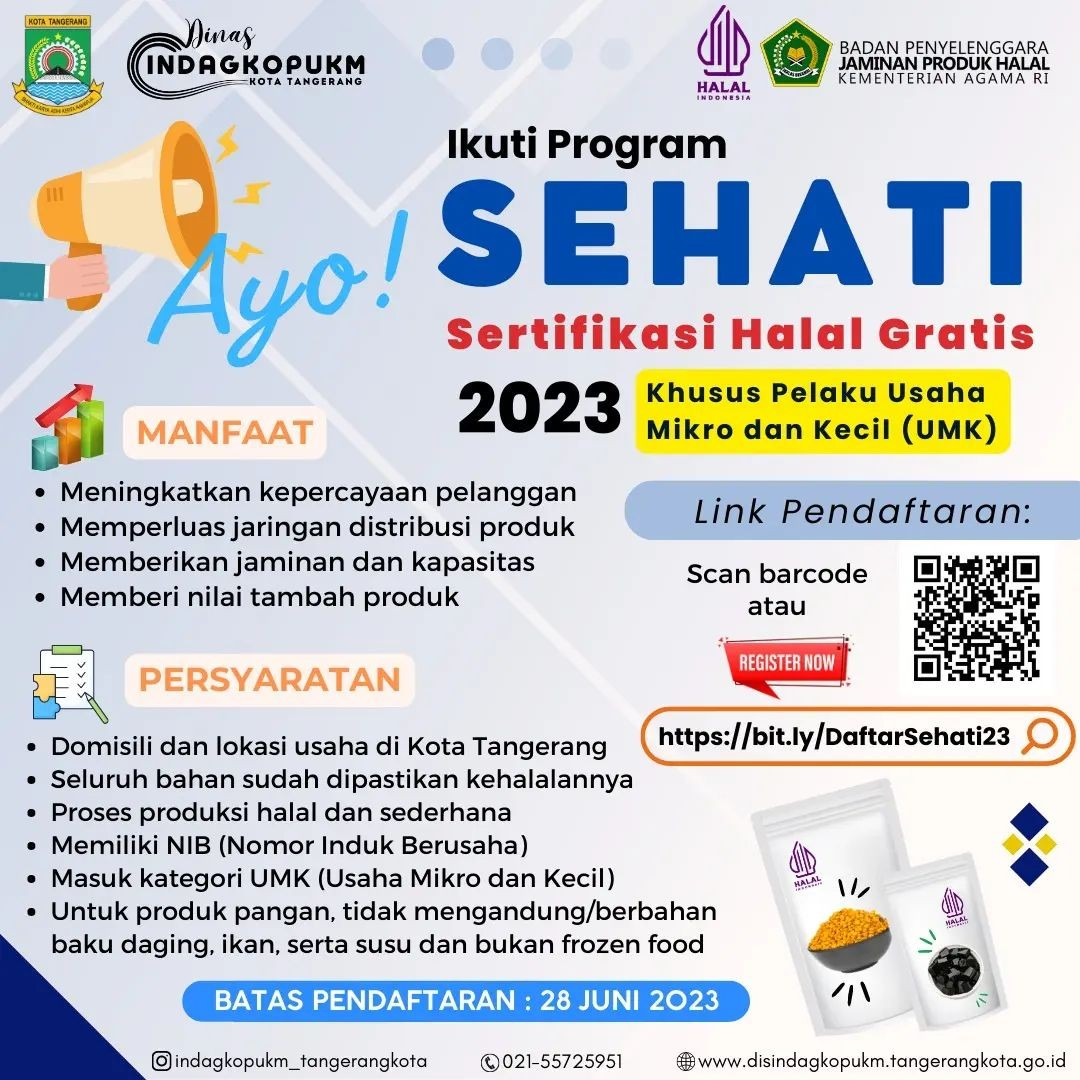 Sertifikasi Halal Gratis - Kota Tangerang | AtmaGo