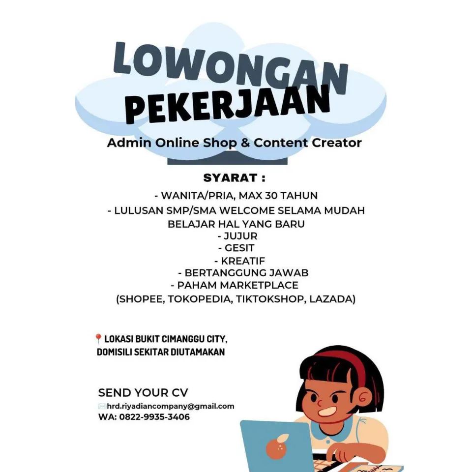 Admin Online Shop & Content Creator | AtmaGo