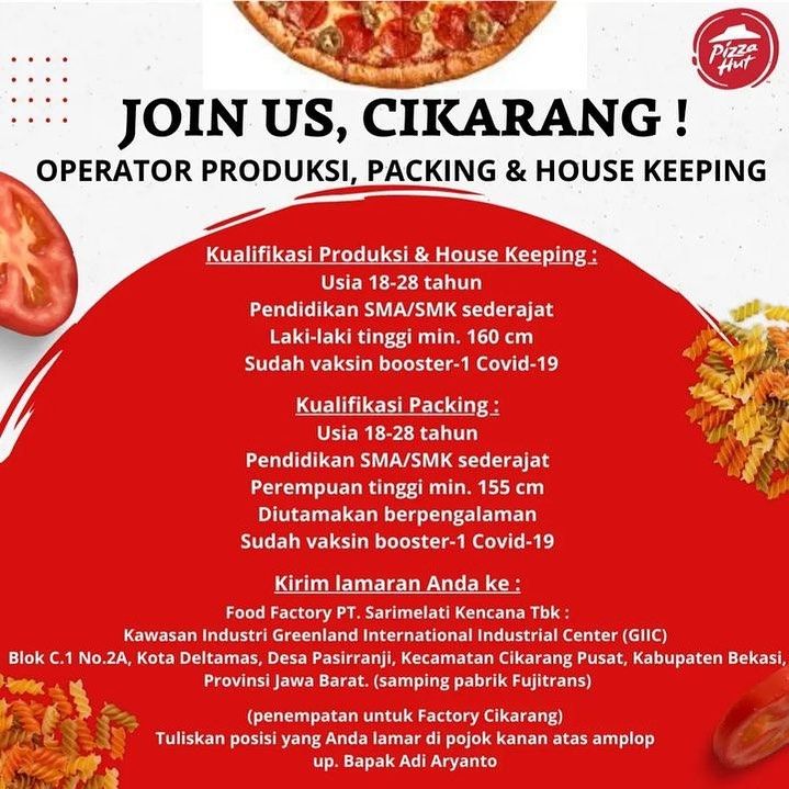 OPERATOR PRODUKSI, PACKING & HOUSE KEEPING | AtmaGo