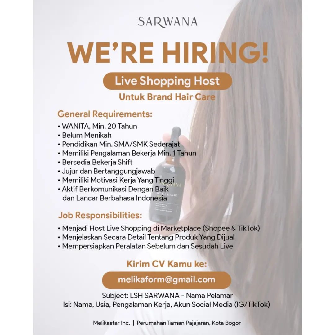 Live Shopping Host - Wanita | AtmaGo