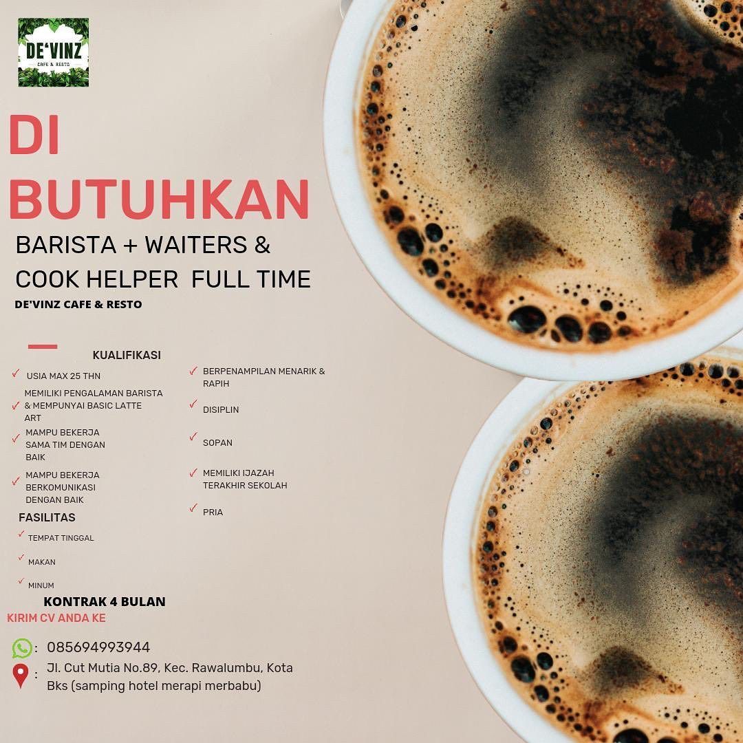 BARISTA + WAITERS & COOK HELPER | AtmaGo