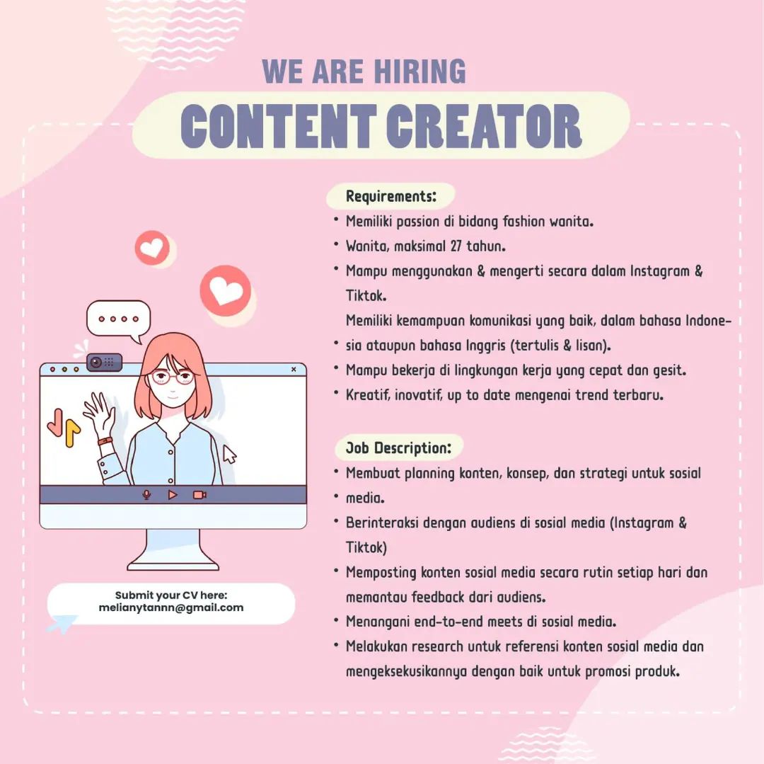CONTENT CREATOR - Wanita | AtmaGo