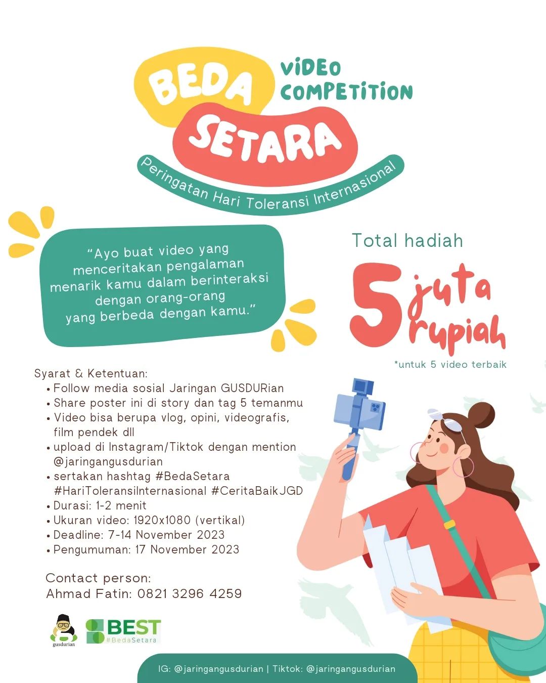 Lomba Video dengan Tema Toleransi: Beda Setara | AtmaGo