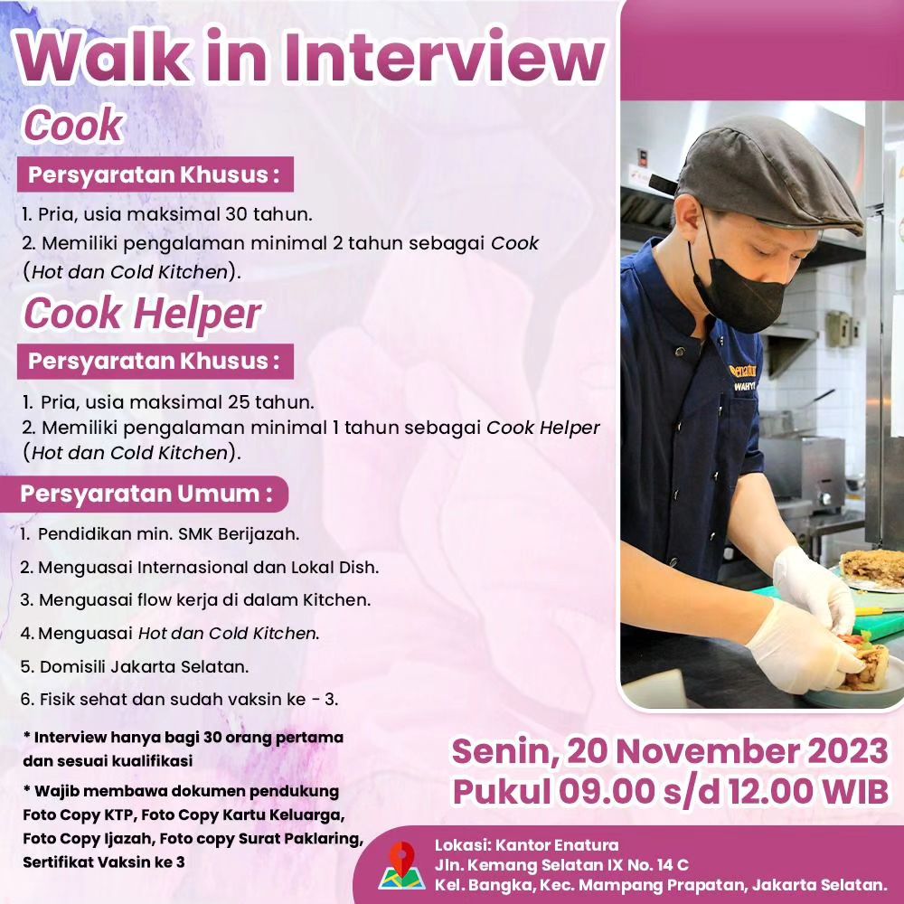 Cook dan Cook Helper | AtmaGo