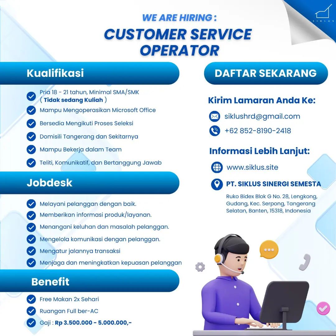 CUSTOMER SERVICE OPERATOR | AtmaGo