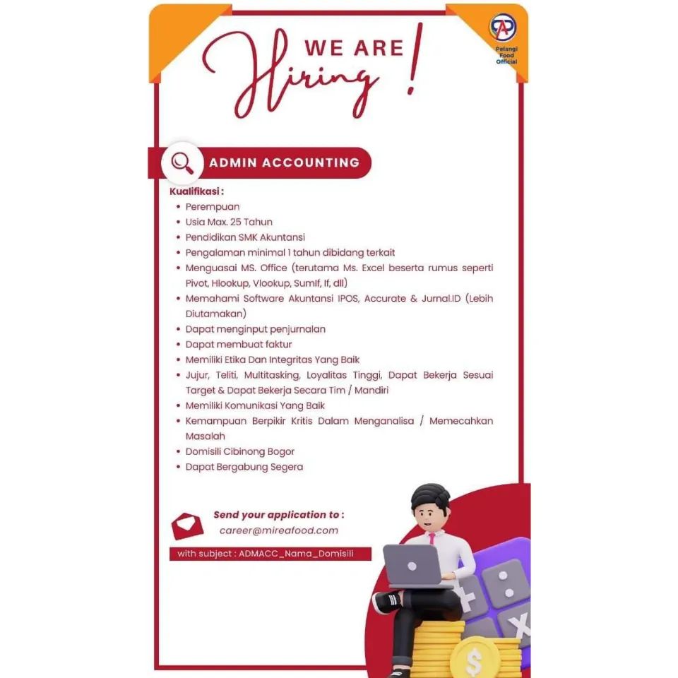 ADMIN ACCOUNTING - Wanita | AtmaGo