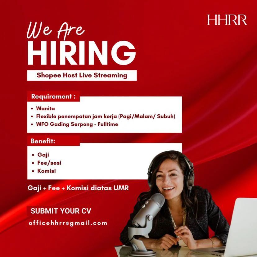 Shopee Host Live Streaming - Wanita | AtmaGo