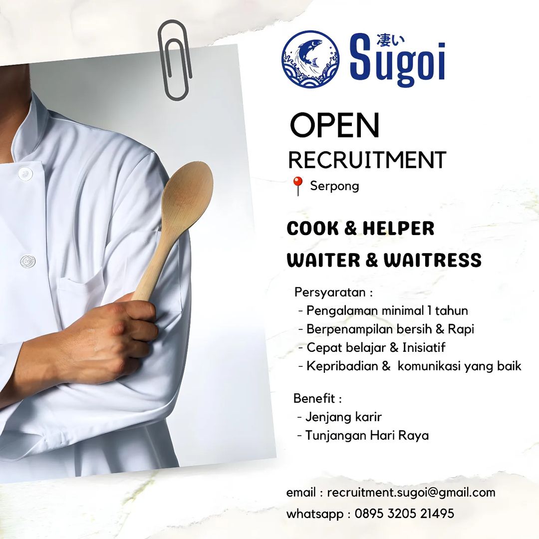 COOK & HELPER dan WAITER & WAITRESS | AtmaGo