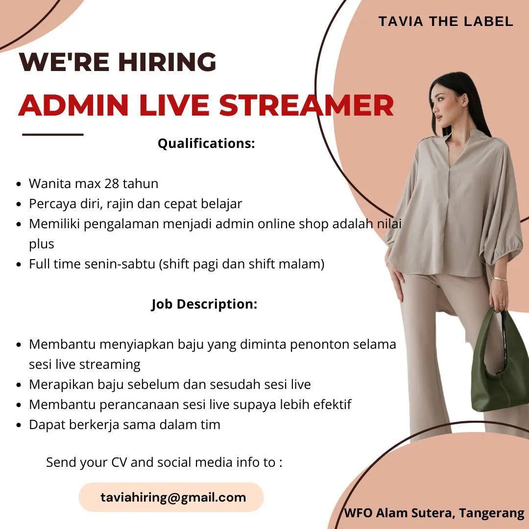 ADMIN LIVE STREAMER - Wanita | AtmaGo