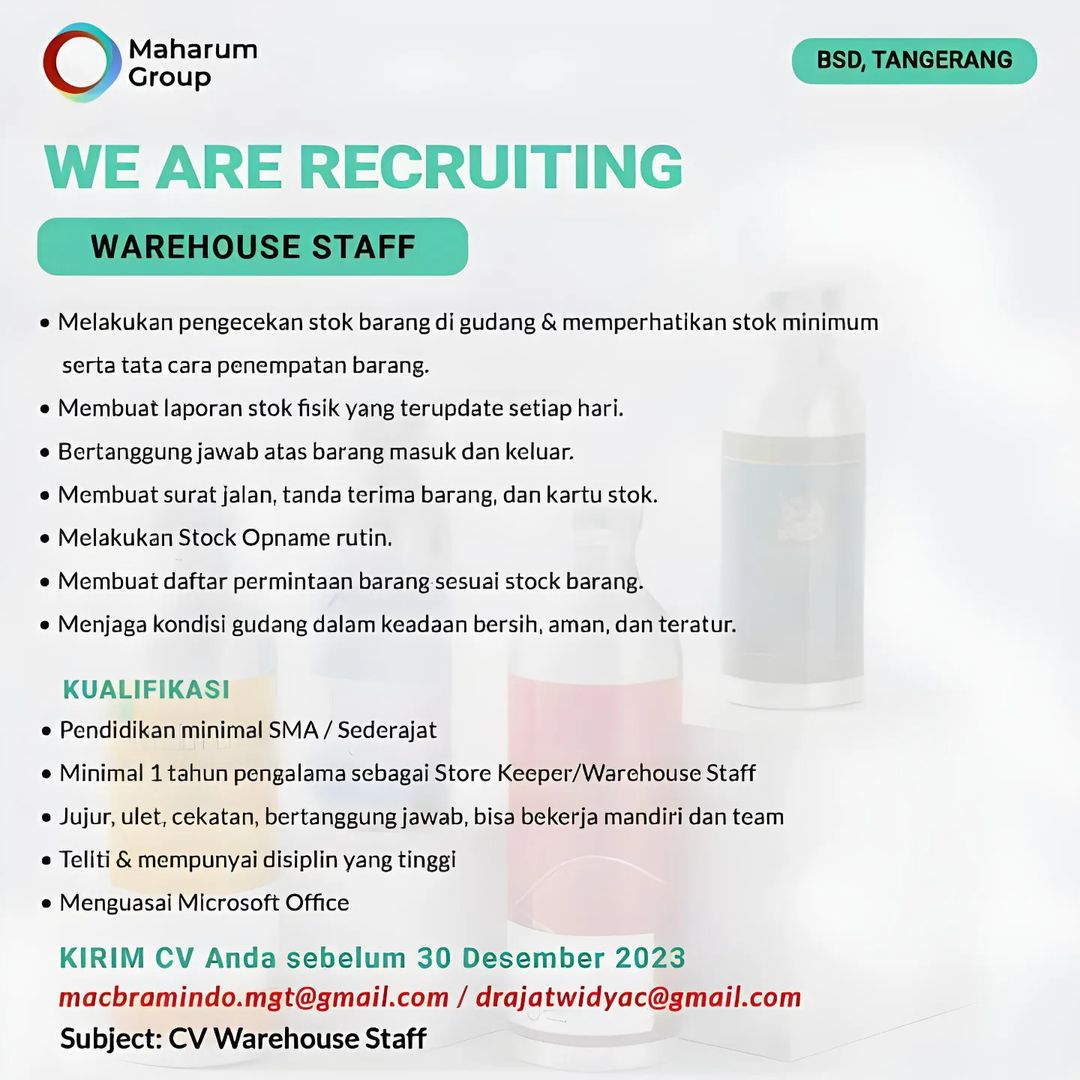 WAREHOUSE STAFF | AtmaGo