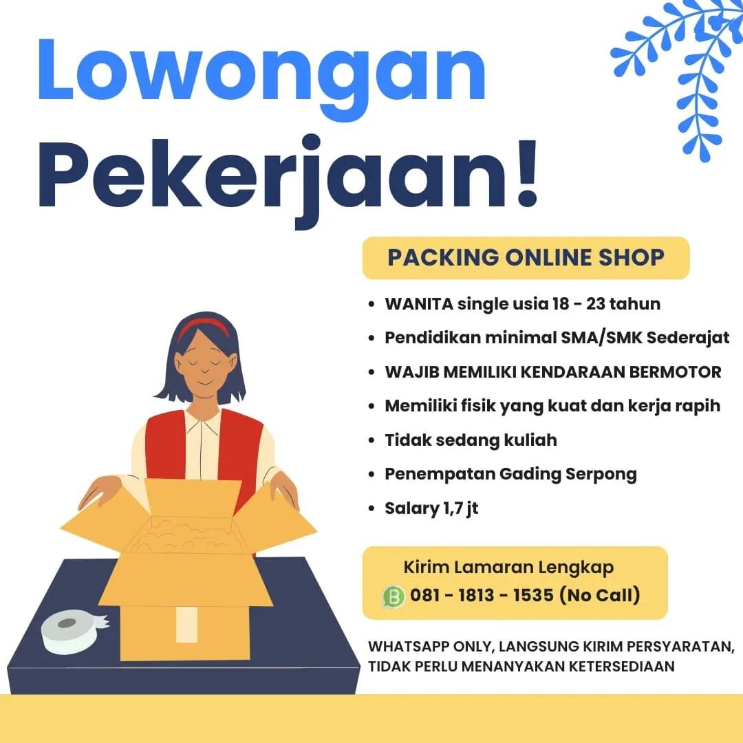 PACKING ONLINE SHOP - Wanita | AtmaGo