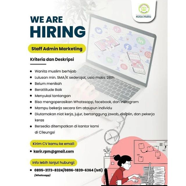 Staff Admin Marketing - Wanita | AtmaGo