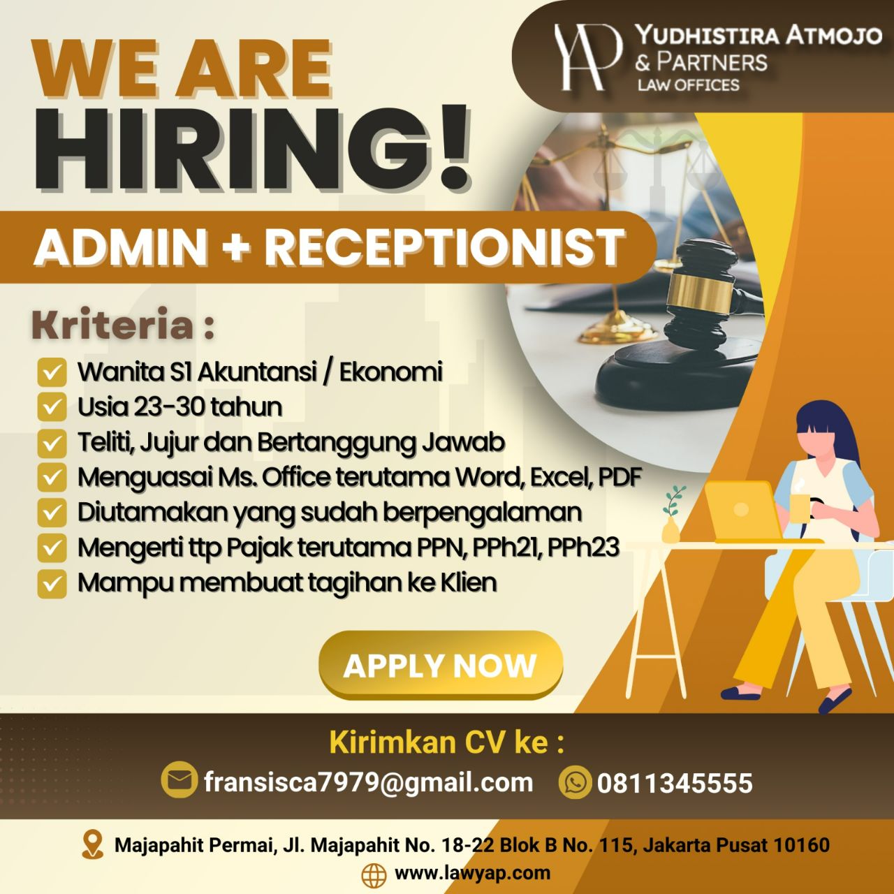Admin Merangkap Receptionis | AtmaGo