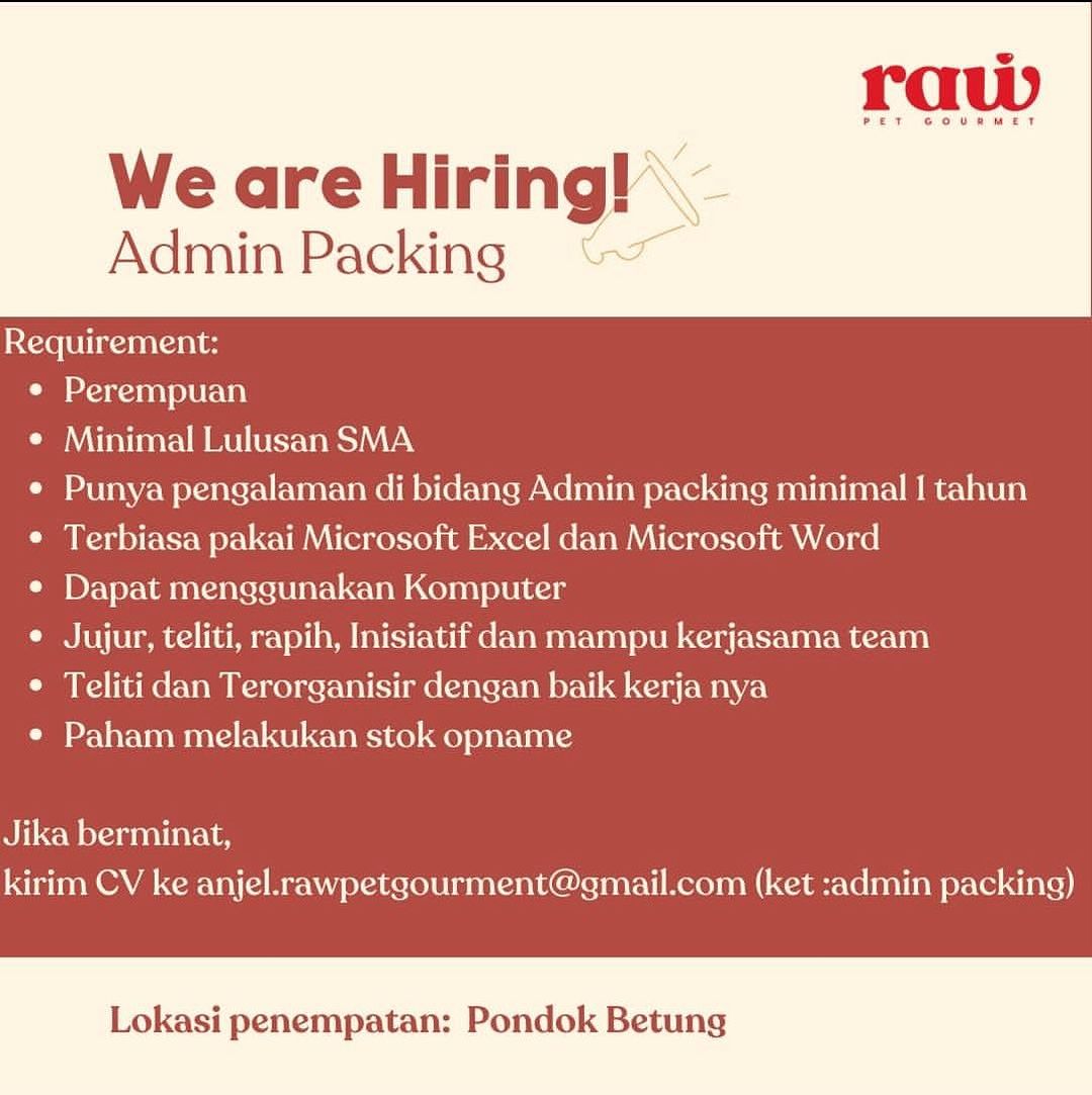 ADMIN PACKING - Wanita | AtmaGo