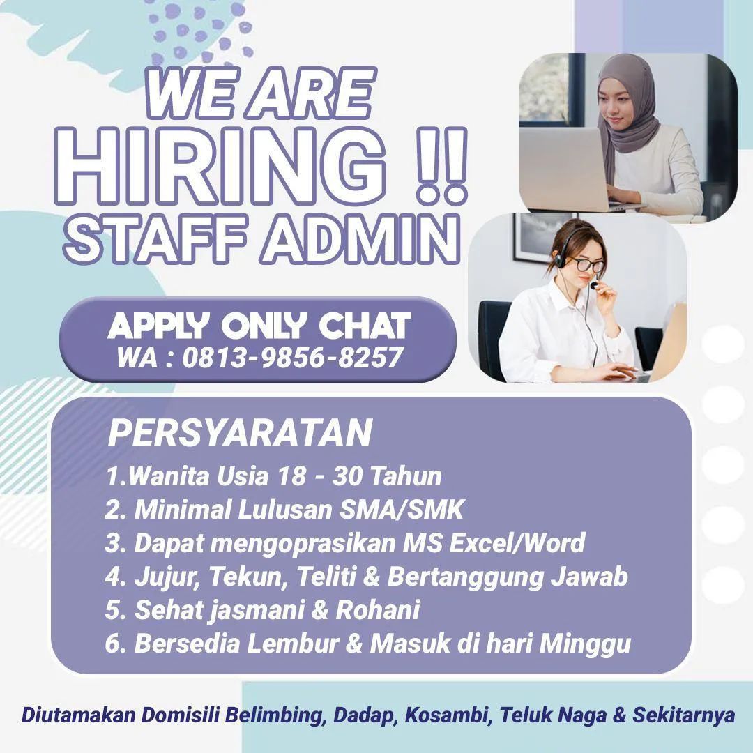 STAFF ADMIN - Wanita | AtmaGo