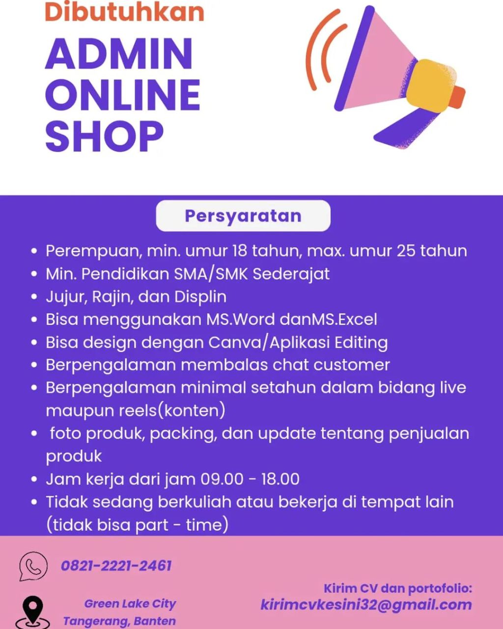 ADMIN ONLINE SHOP - Wanita | AtmaGo