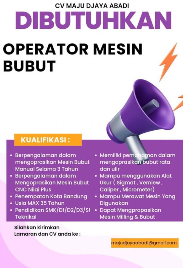 Operator Mesin Bubut | AtmaGo