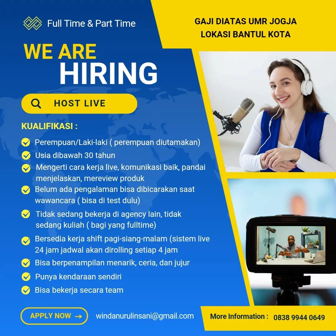 Lowongan Host Live | AtmaGo