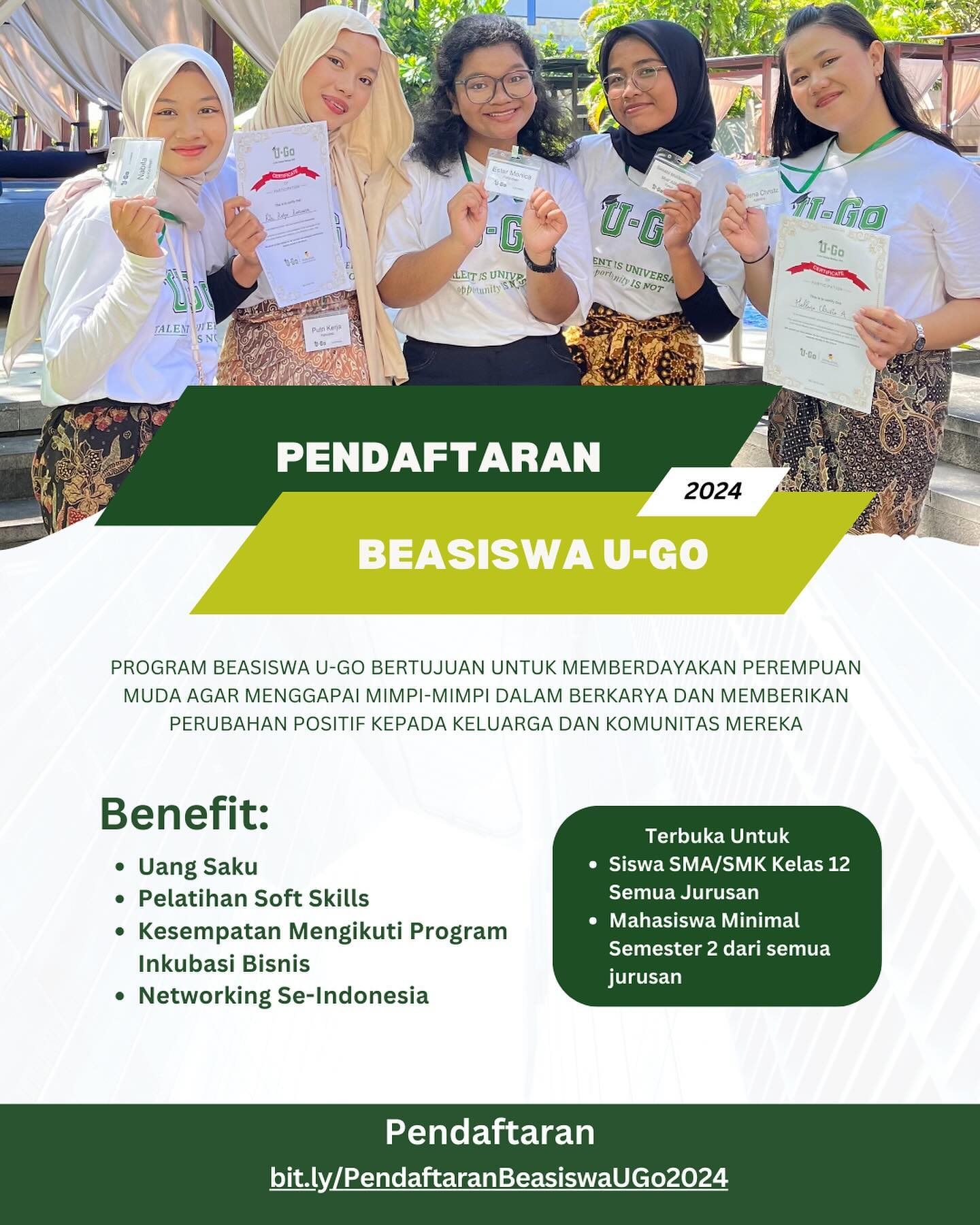 Beasiswa U Go 2024 untuk Pelajar SMA dan SMK | AtmaGo