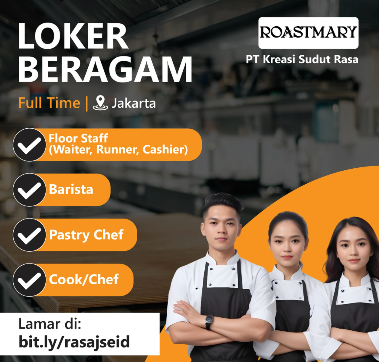 Floor Staff, Barista, Pastry Chef, Cook/ Chef | AtmaGo