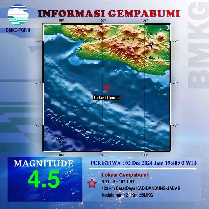 Pusat Gempa Bandung_Jabar. | AtmaGo