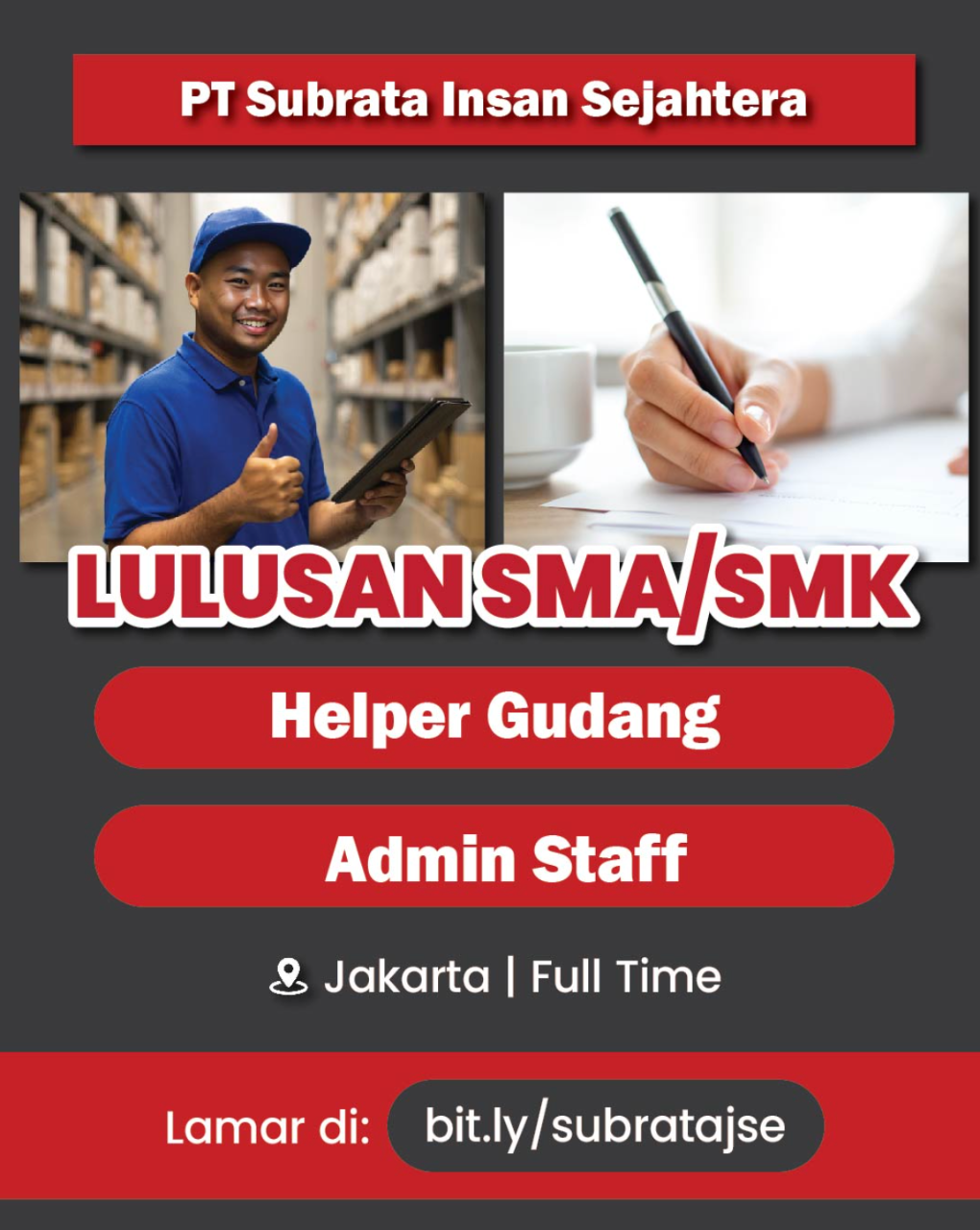 Admin Staff & Helper Gudang | AtmaGo