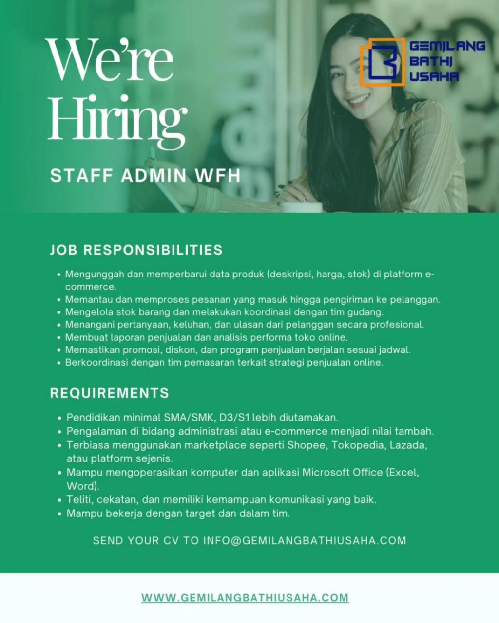 STAFF ADMIN WFH | AtmaGo