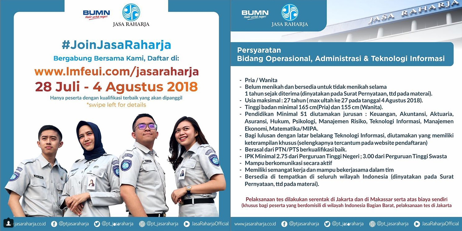 Lowongan Kerja BUMN PT. Jasa Raharja (Persero) - (Juli-Agustus 2018 ...