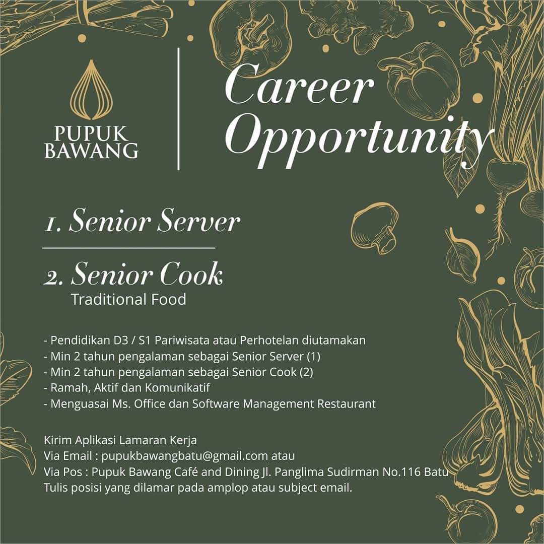Lowongan Kerja Senior Cook Dan Senior Server | AtmaGo