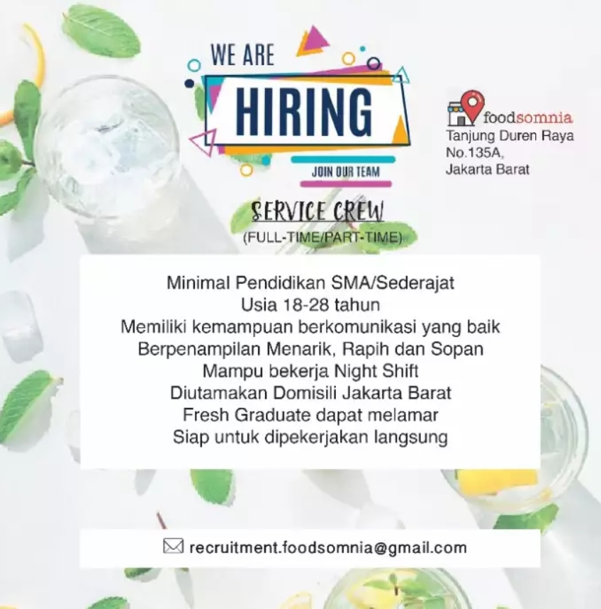 (lowongan Kerja) Dibutuhkan Full Time/Part Time Service Crew (Kasir ...