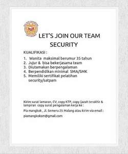 Lowongan Kerja Security Wanita | AtmaGo
