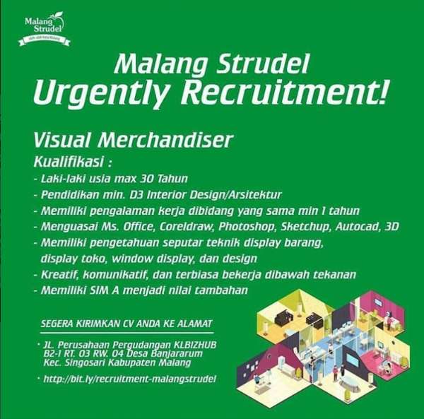 Lowongan Kerja Visual Merchandiser di Malang Strudel | AtmaGo
