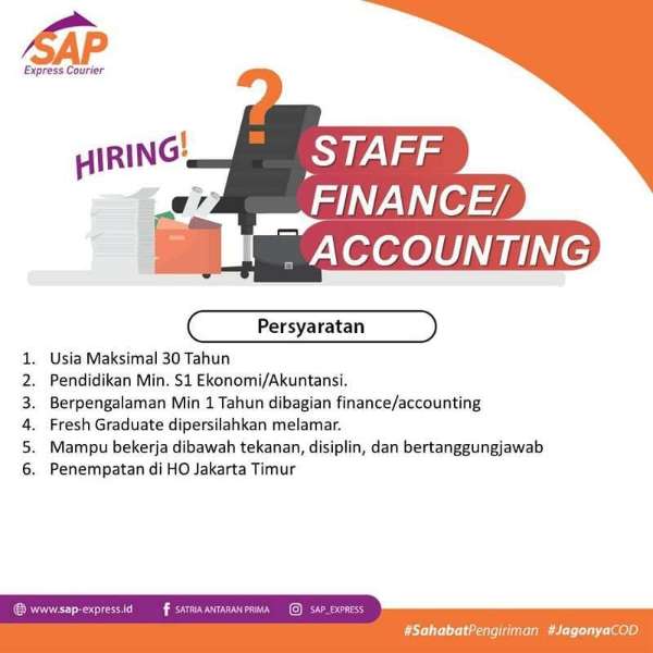 Lowongan Staff Finance / Accounting SAP Express | AtmaGo