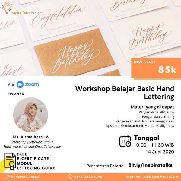 Workshop Belajar Basic Hand Lettering | AtmaGo