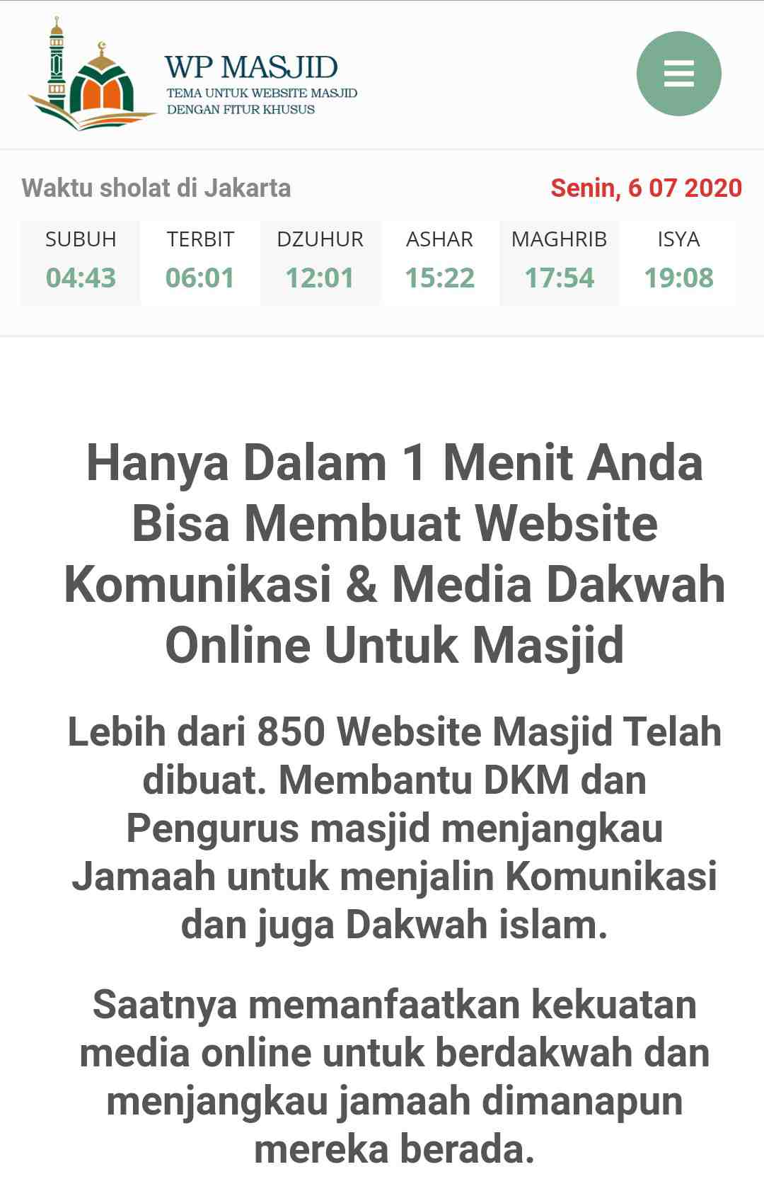 Buat Website Masjid Gratis Tanpa Syarat, Berbasis Wordpress | AtmaGo